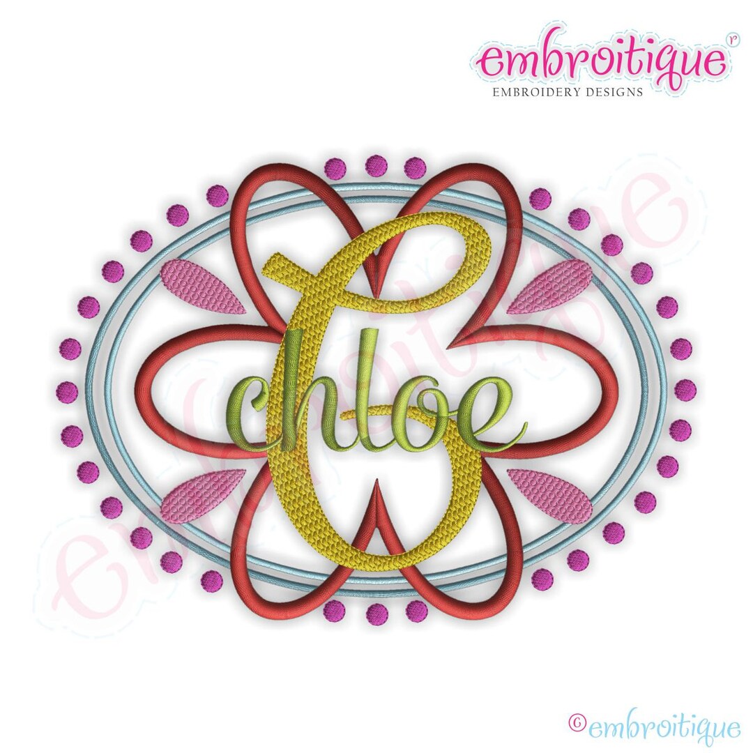 Chloe Font Frame- Instant Email Delivery Download Machine Embroidery ...