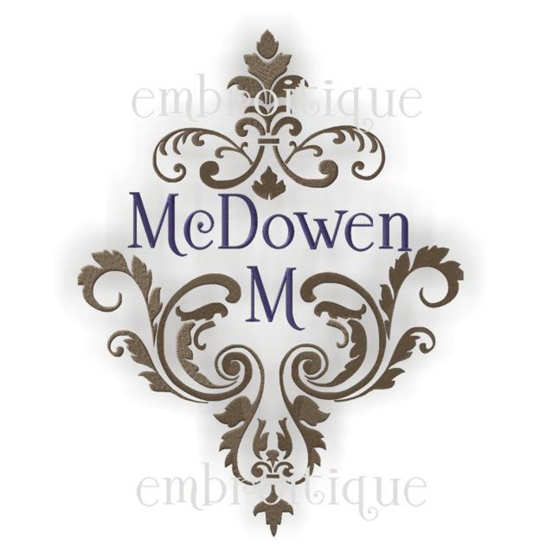 Classy Damask Font Frame- -instant Download Digital Files for Machine ...