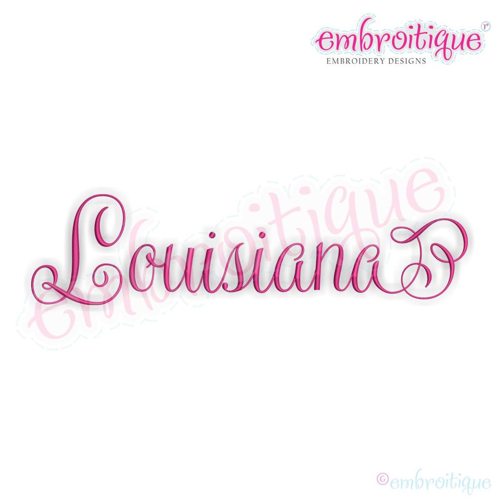 Embroitique Louisiana Calligraphy Fancy Script USA United - Etsy