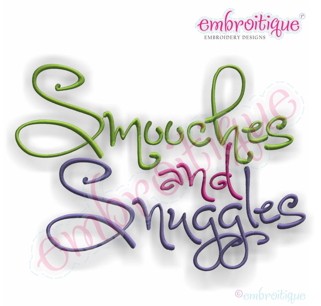 Smooches and Snuggles Monogram Font Set- Instant Email Delivery ...