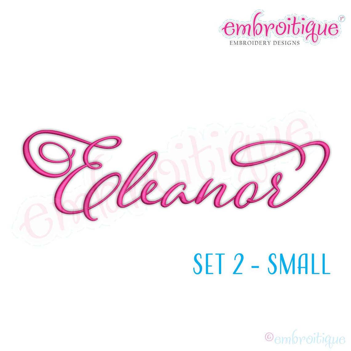 Eleanor Set 2 Small Calligraphy Script Font for Machine - Etsy