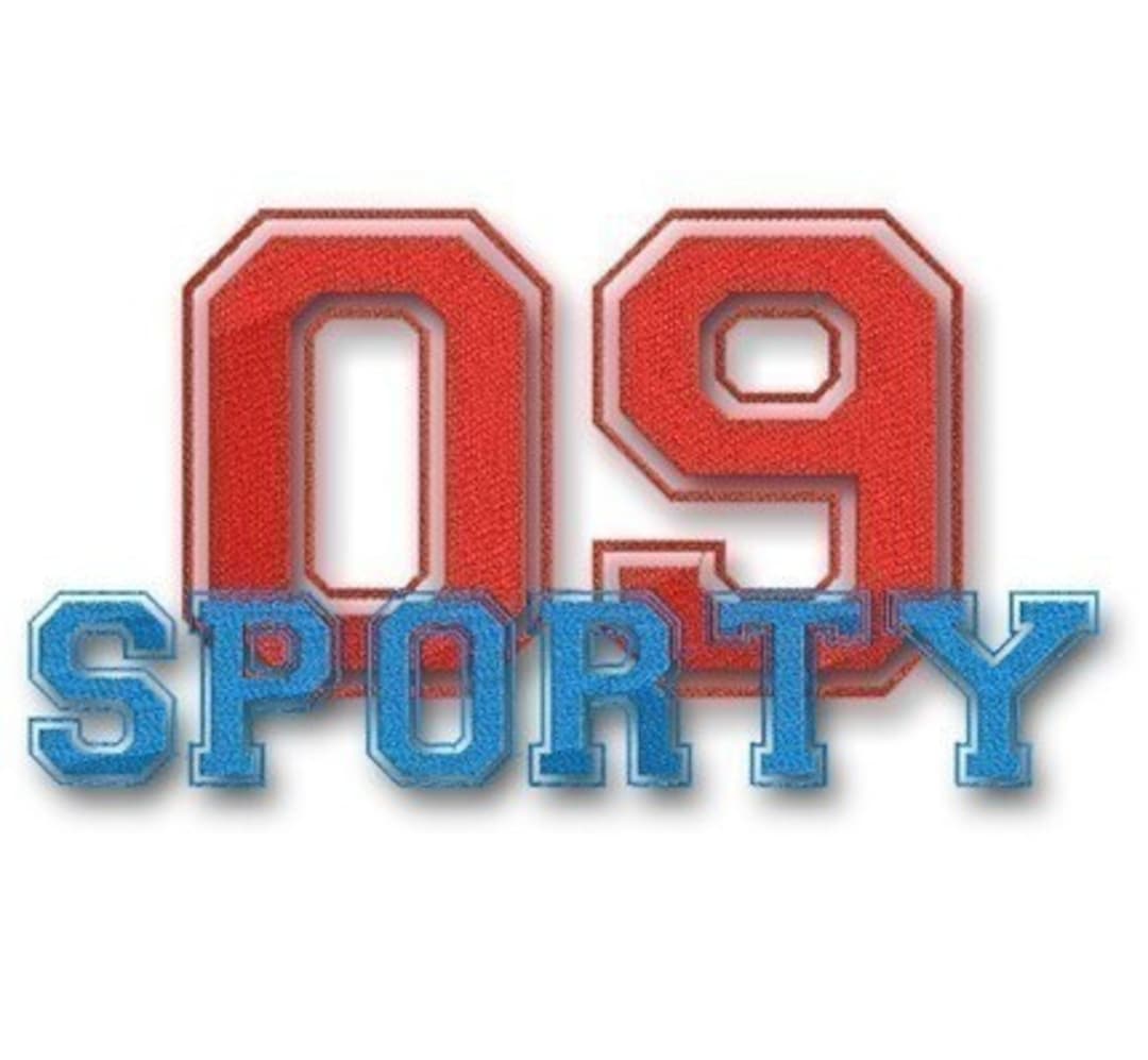 Sporty Letters & Numbers Monogram Set- Machine Embroidery Font Alphabet ...