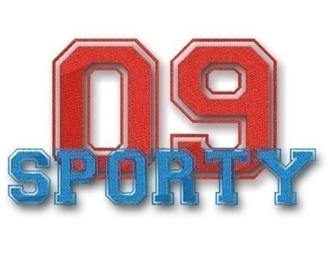 Sporty Letters & Numbers Monogram Set Machine Embroidery Font - Etsy