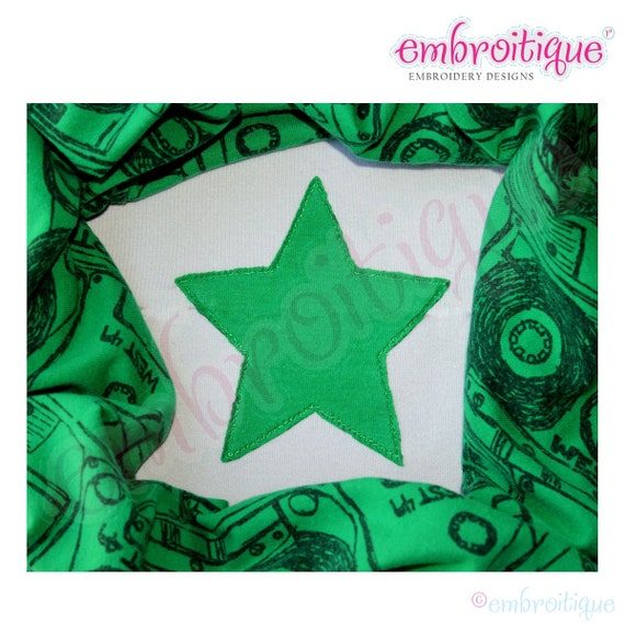 Basic Shapes 5-point Star Raw Edge & Satin Stitch Applique - Etsy