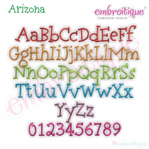 Arizona Monogram Set- Machine Embroidery Font Alphabet Letters ...