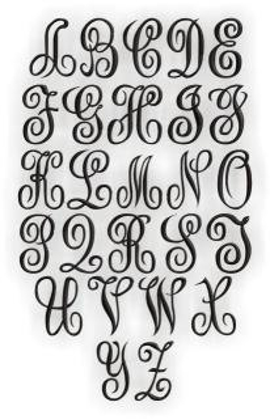 Oakley Fancy Vine Script Monogram Set - 4", 5" & 6"- Machine Embroidery ...