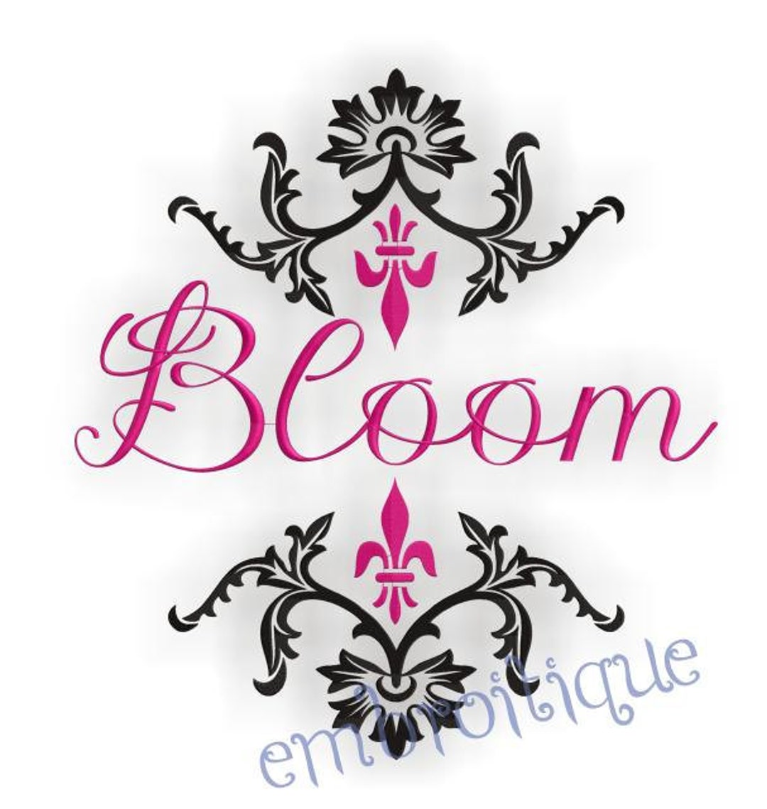 Bloom Classy Damask Font Frame- Instant Download -digital Machine ...