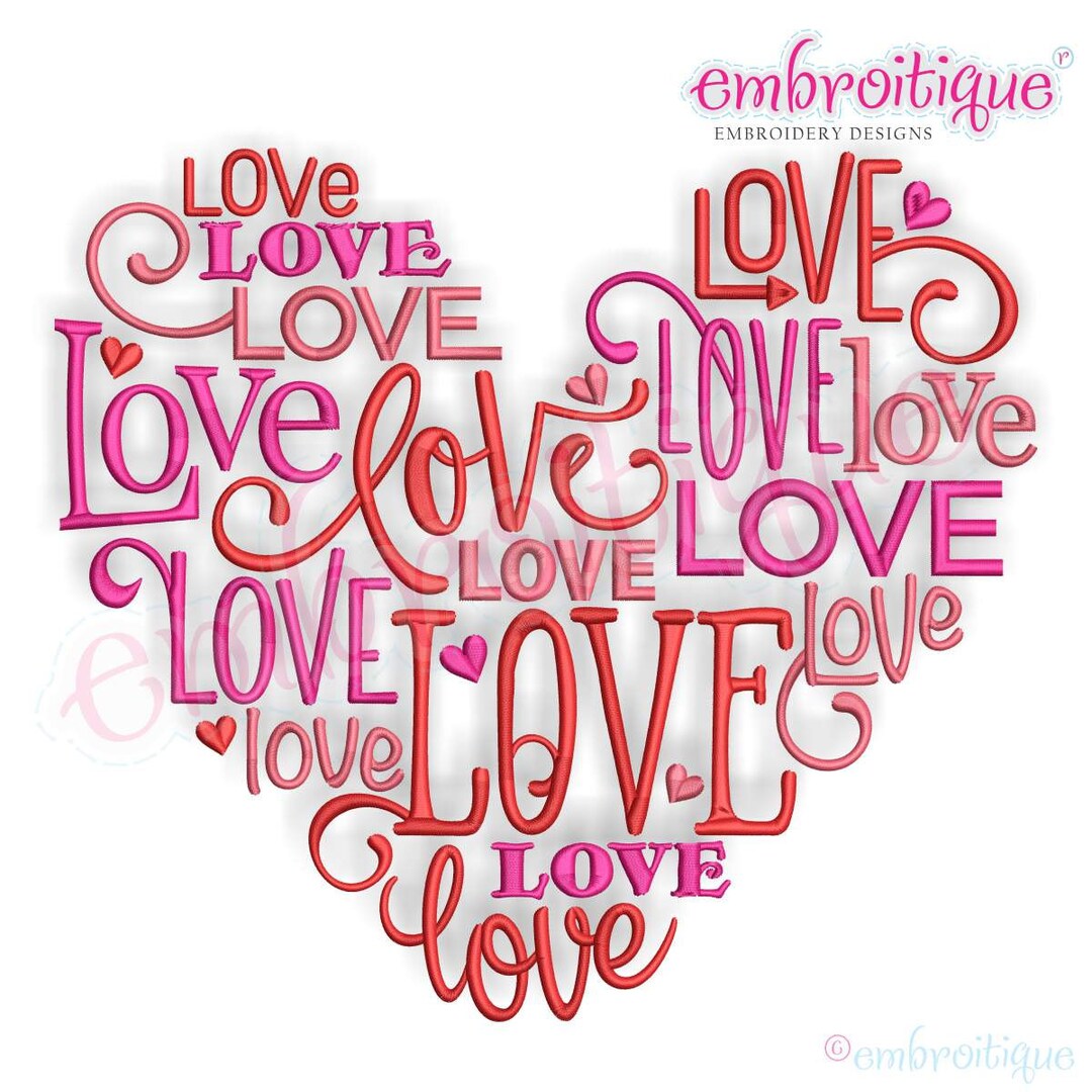Love Word Jumble Heart - Love Valentine Wedding Marriage Husband Wife ...