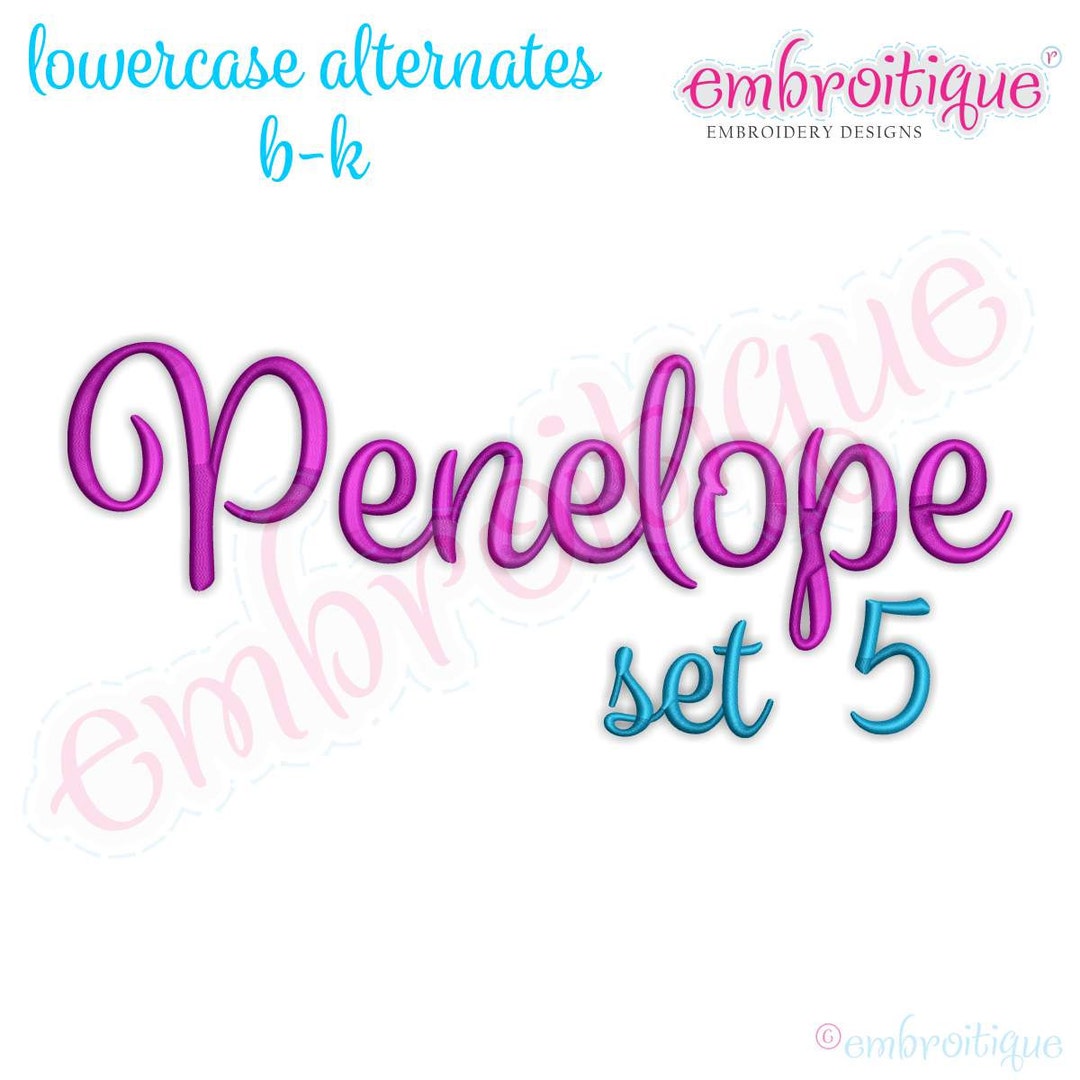 Penelope Set 5 - Calligraphy Script Monogram Alphabet Font F- Instant ...