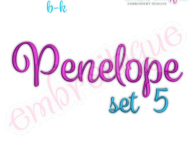 Penelope Set 5 Calligraphy Script Monogram Alphabet Font F - Etsy