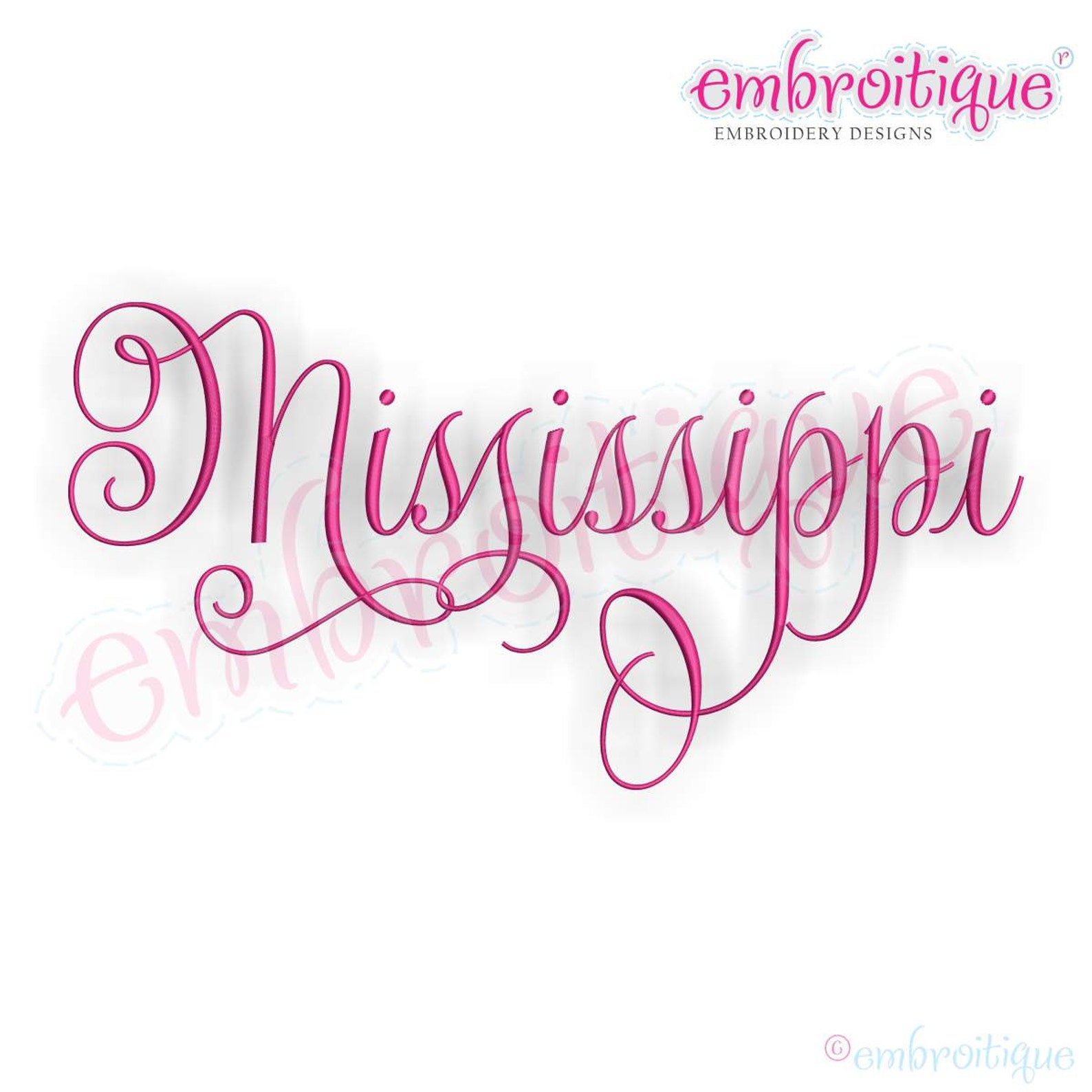 Mississippi Calligraphy Fancy Script 3 - Instant Download Machine ...