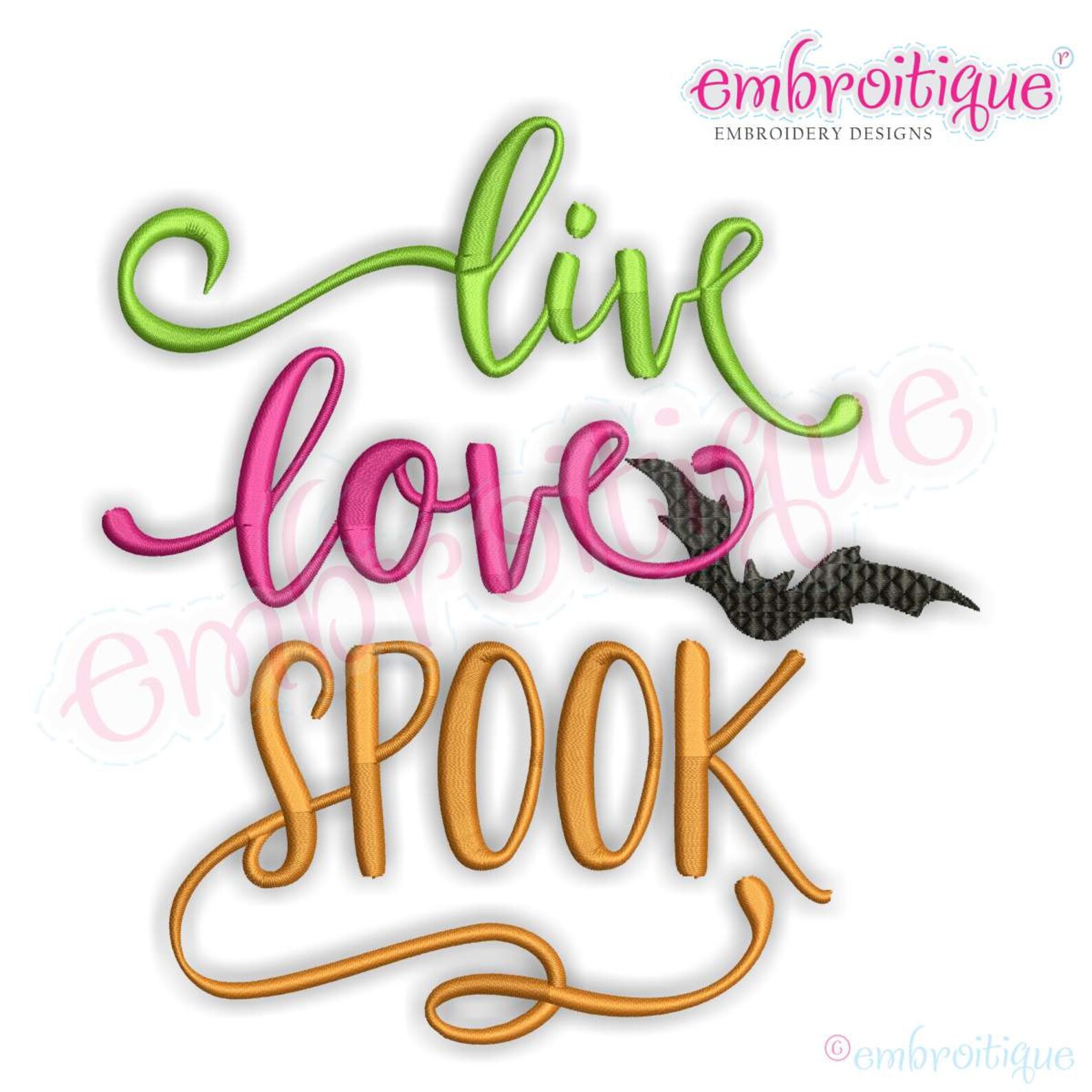 Live, Love, Spook - Cute Halloween Design- Instant Download Machine ...