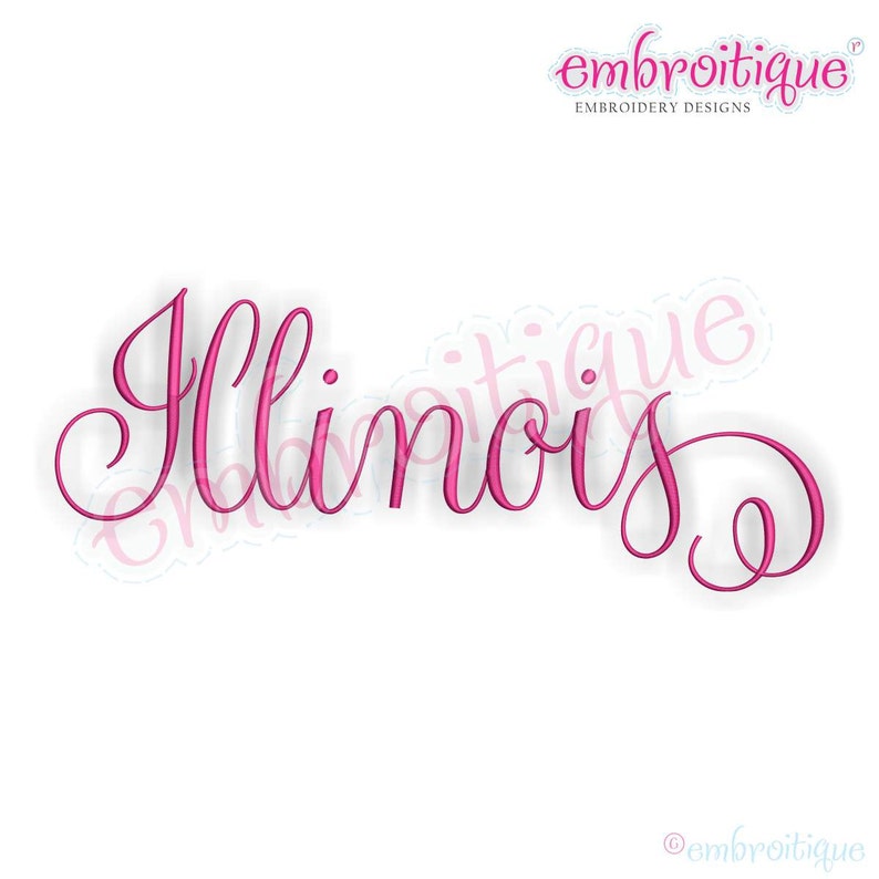 Illinois Calligraphy Fancy Script 3 Instant Download | Etsy