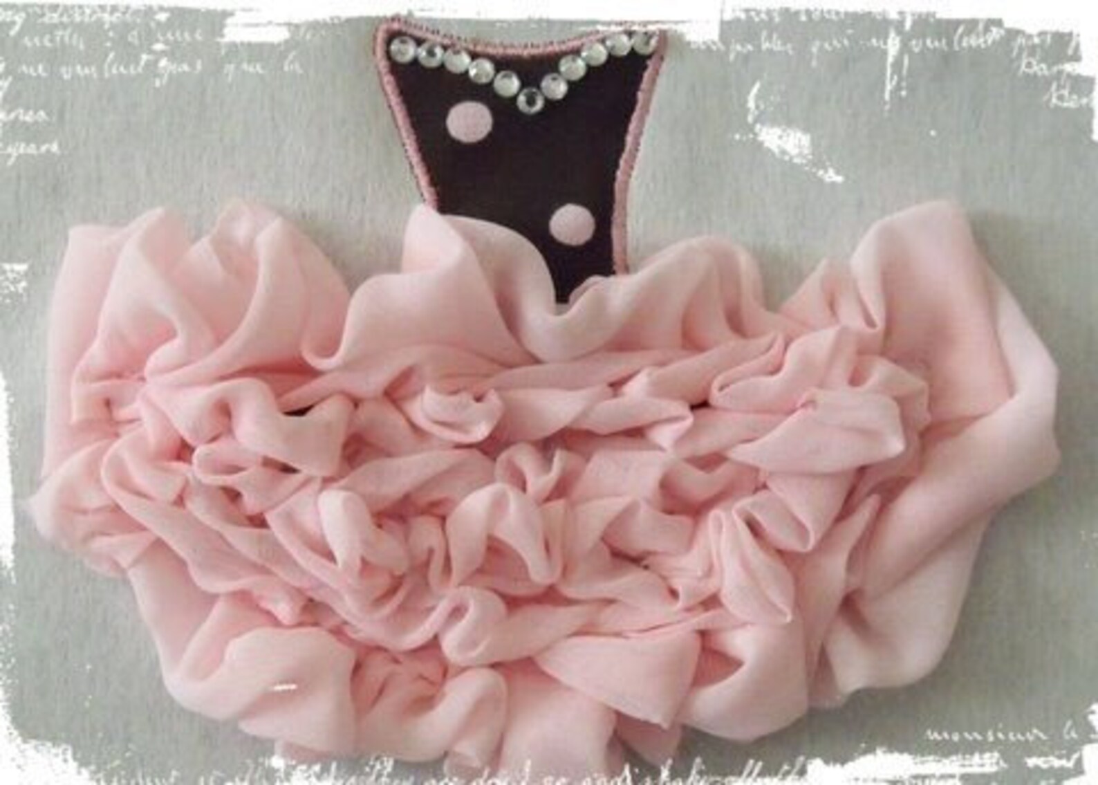 Shabby Sweet Ruched Tutu Applique- Instant Download -digital Machine ...