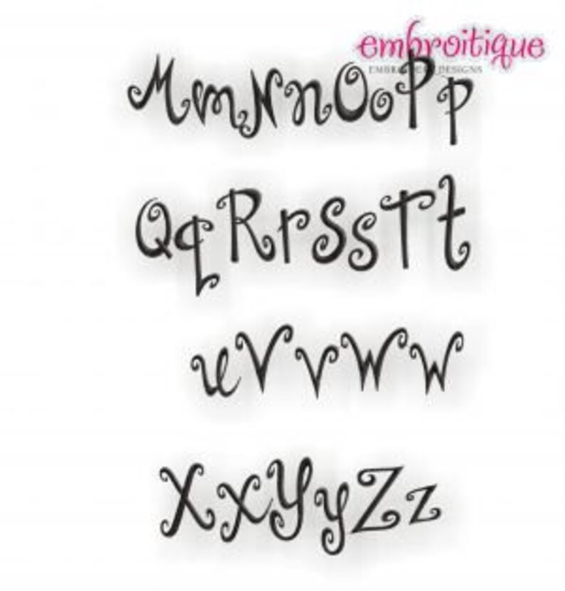 Princess Anna Monogram Font Set- Machine Embroidery Font Alphabet ...