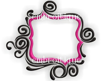 Square Font Frame 1 instant Download Machine Embroidery Design - Etsy