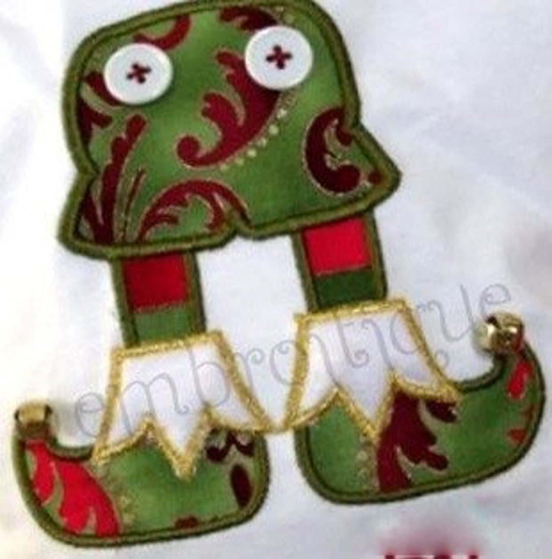 Boy Elf Legs Applique Christmas Elves Digital Machine Embroidery Design ...