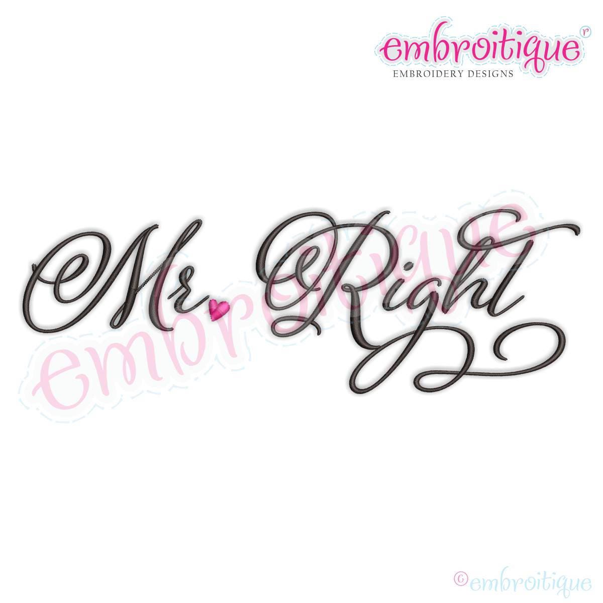 Mr. Right Calligraphy Script Wedding Anniversary Husband Groom | Etsy