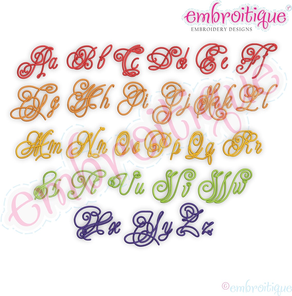 Featherly Monogram Set small Sizes Script Italics Font BX - Etsy