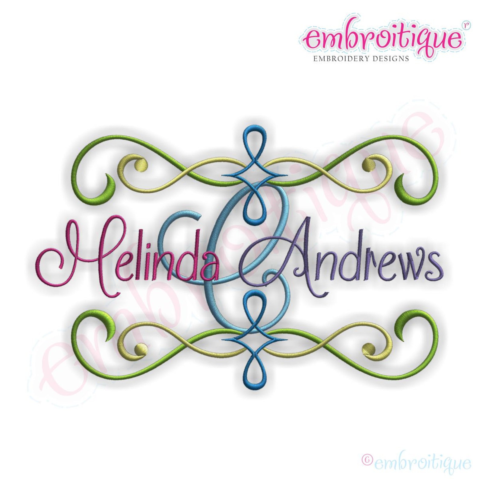 Andrews Font Frame- Instant Download -digital Machine Embroidery Design ...