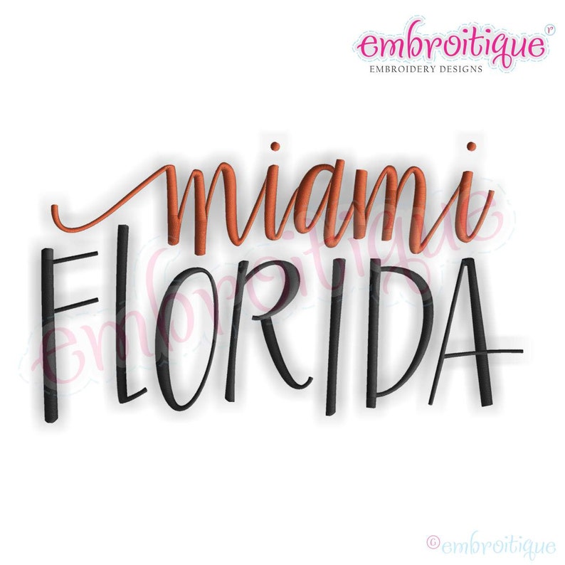 Miami Florida Fancy Calligraphy Script Instant Download | Etsy