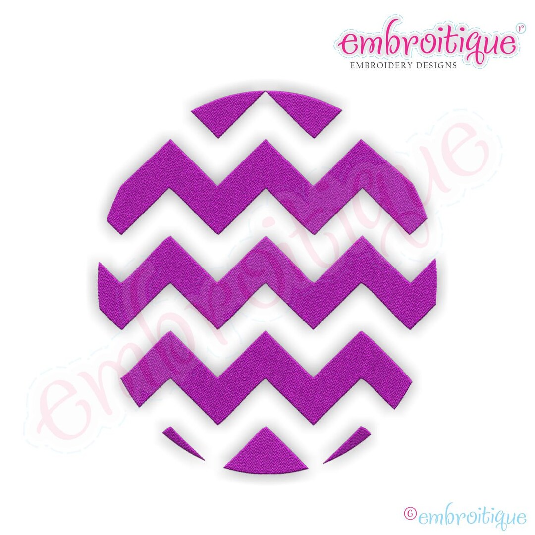 Chevron Oval Filled Embroidery Design - Large- Instant Email Delivery ...