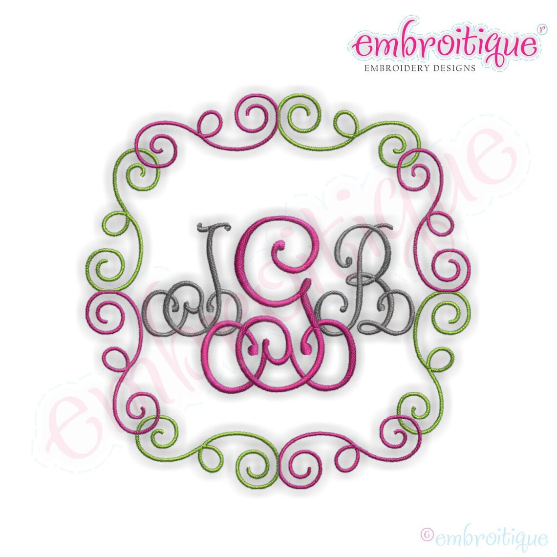 Carol Scroll Monogram Font Frame Instant Email Delivery - Etsy