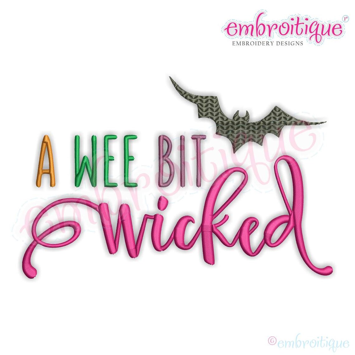 A Wee Bit Wicked Halloween Machine Embroidery Design Instant | Etsy