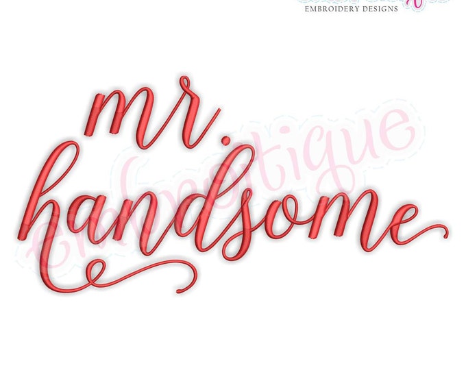 Mr. Handsome in Calligraphy Script Love Valentine Wedding - Etsy