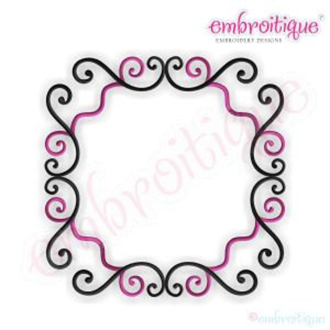 Travis Font Frame - Large- Instant Download -digital Machine Embroidery ...