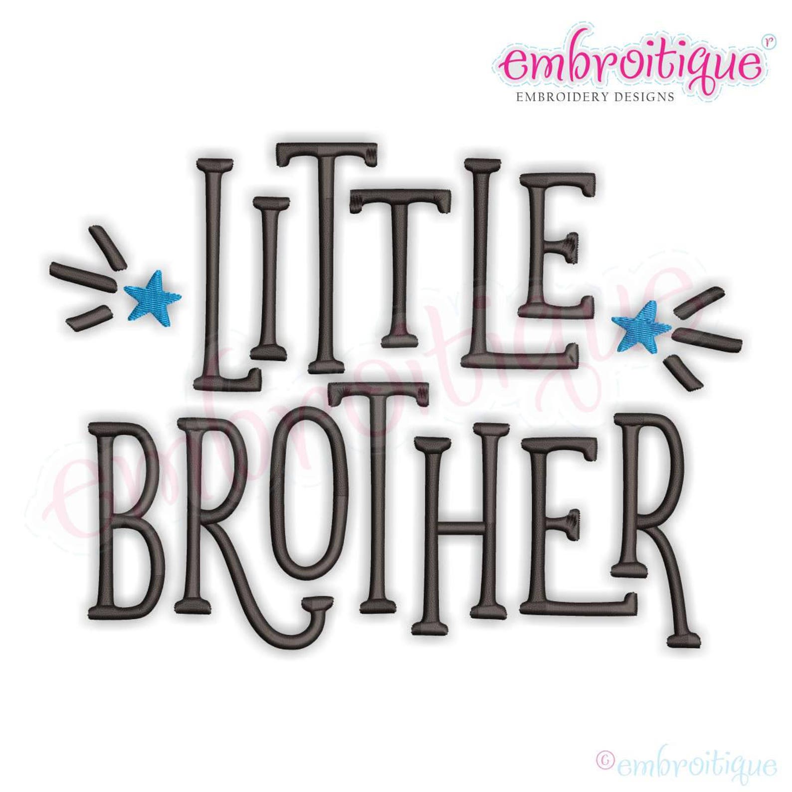Little Brother With Stars - Sibling Design -instant Download Machine ...