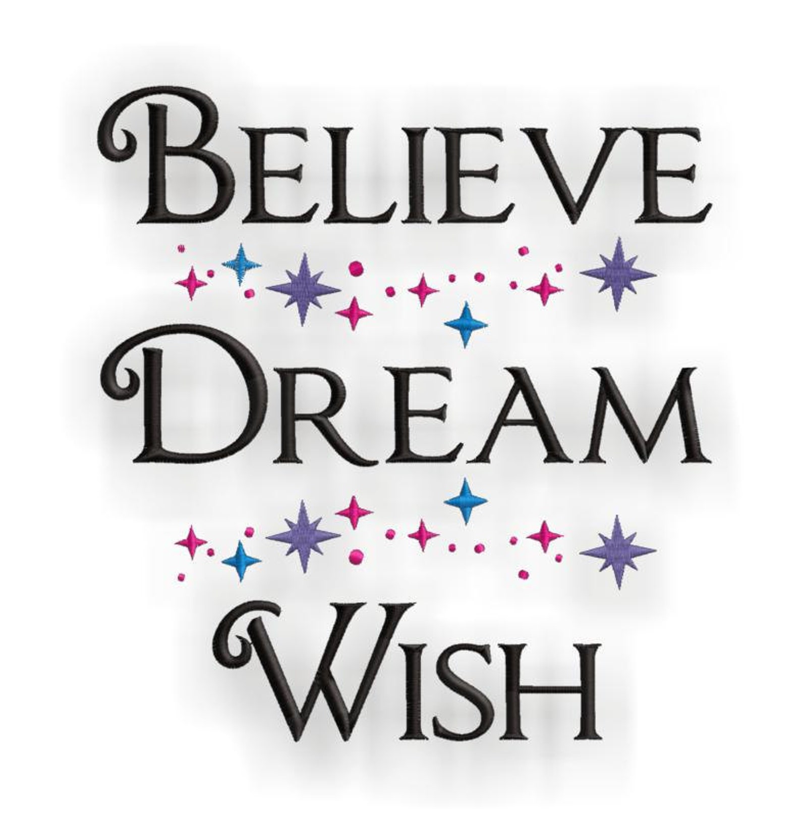 Believe, Dream, Wish - Inspirational Whimsical Quote - Instant Download ...