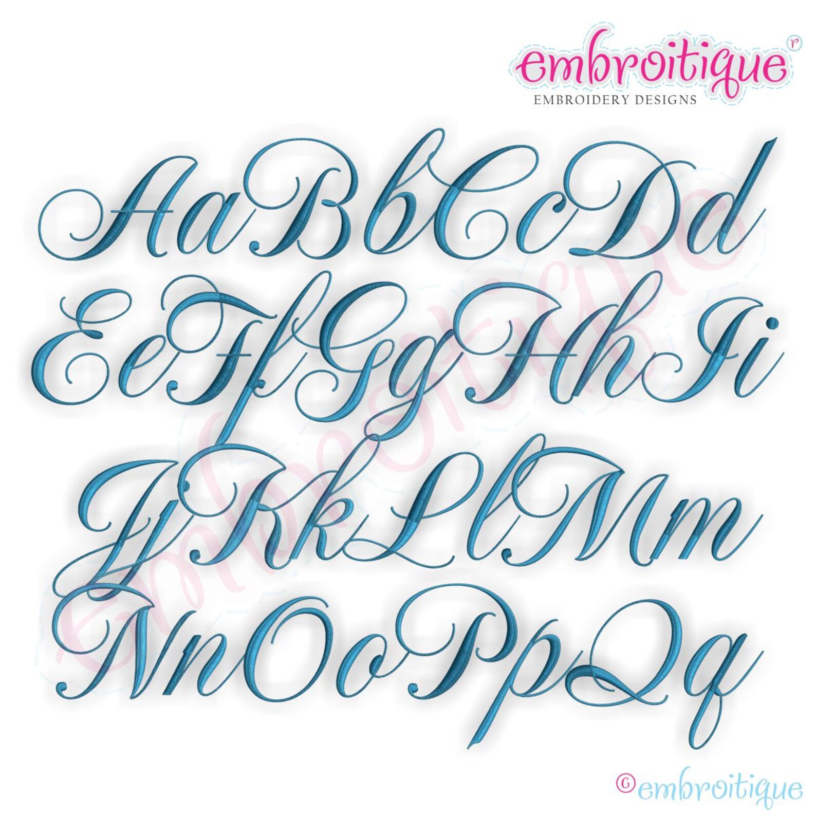 Emily Monogram Set - Medium- - Machine Embroidery Font Alphabet Letters ...