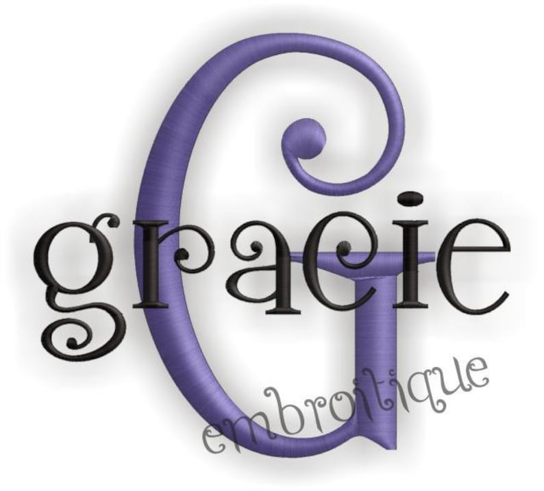 Gracie Embroidery Monogram Font Alphabet Letters Set Cute and - Etsy