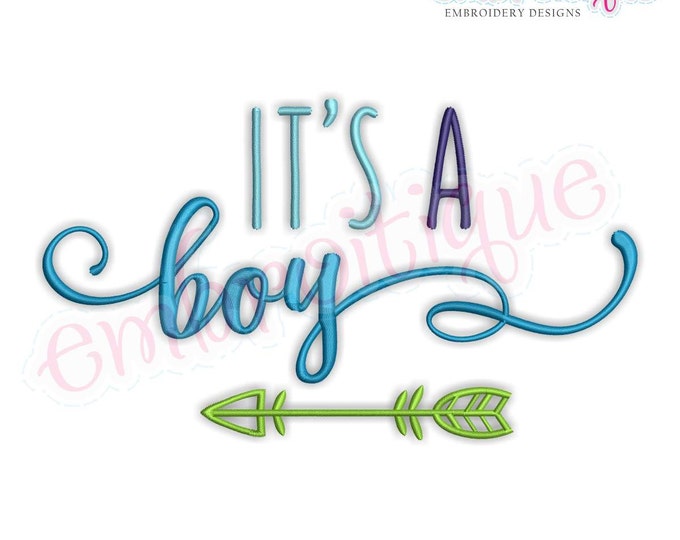 It's A Boy Design With Arrow Instant Download Machine - Etsy
