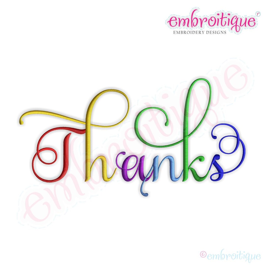 Thanks Script 4 - Instant Email Delivery Download Machine Embroidery ...