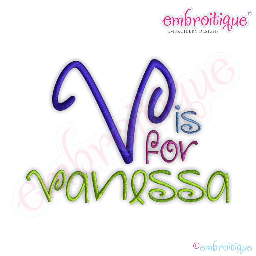 Vanessa Monogram Font Set - Machine Embroidery Font Alphabet Letters ...