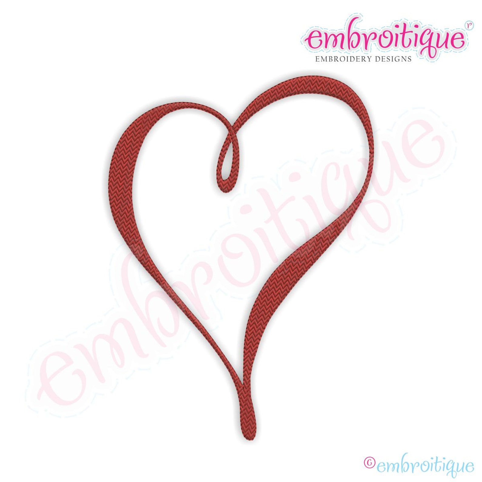 Calligraphy Heart Chevron Pattern Filled Embroidery Design - Etsy