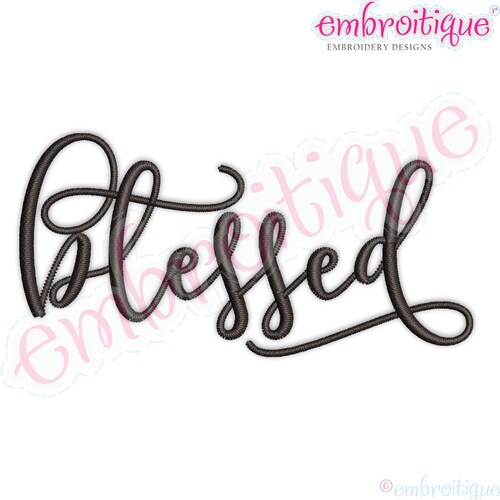 Blessed in Script Font instant Download Digital Files for | Etsy