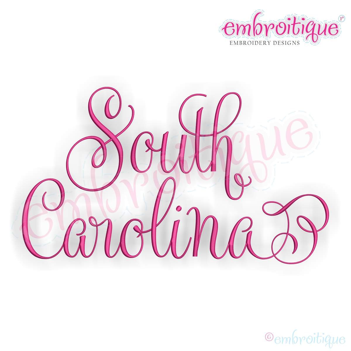 South Carolina Calligraphy Fancy Script 3 - Instant Download Machine ...