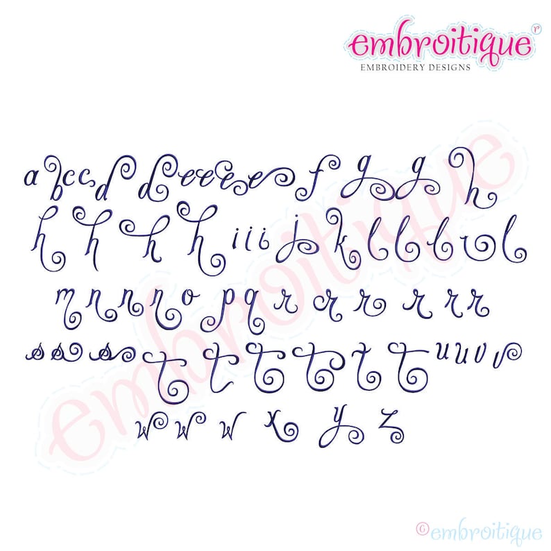 Charming Calligraphy Script Monogram Set Small Full Set | Etsy