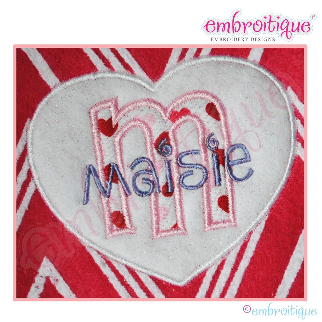 Heart Applique With Initials A-z- Instant Email Delivery Download ...