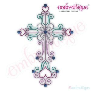 Curly Iron Cross Embroidery Design Instant Download digital - Etsy