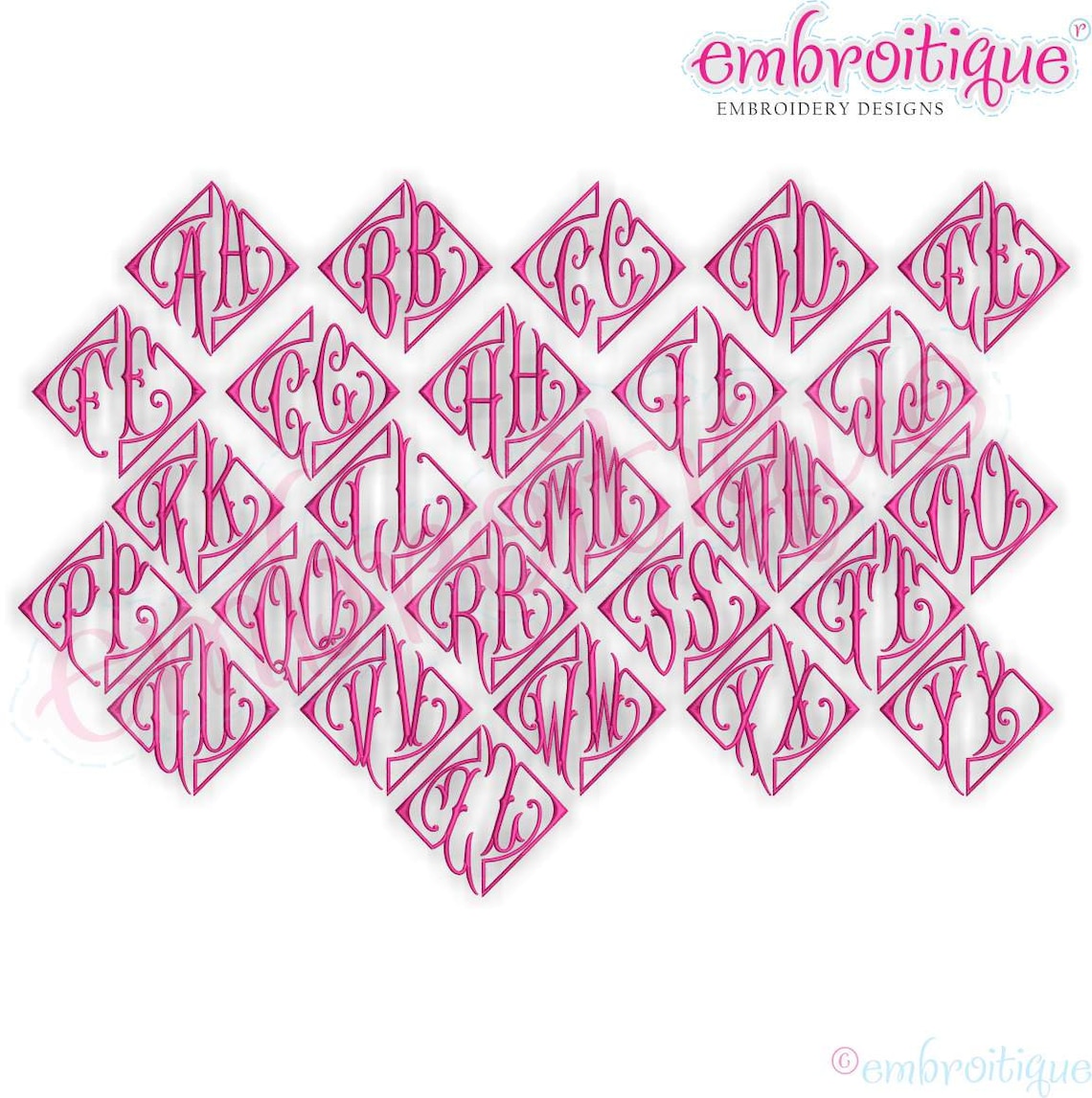 Diamond Victorian Letter Initial Monogram Font 2 - Etsy