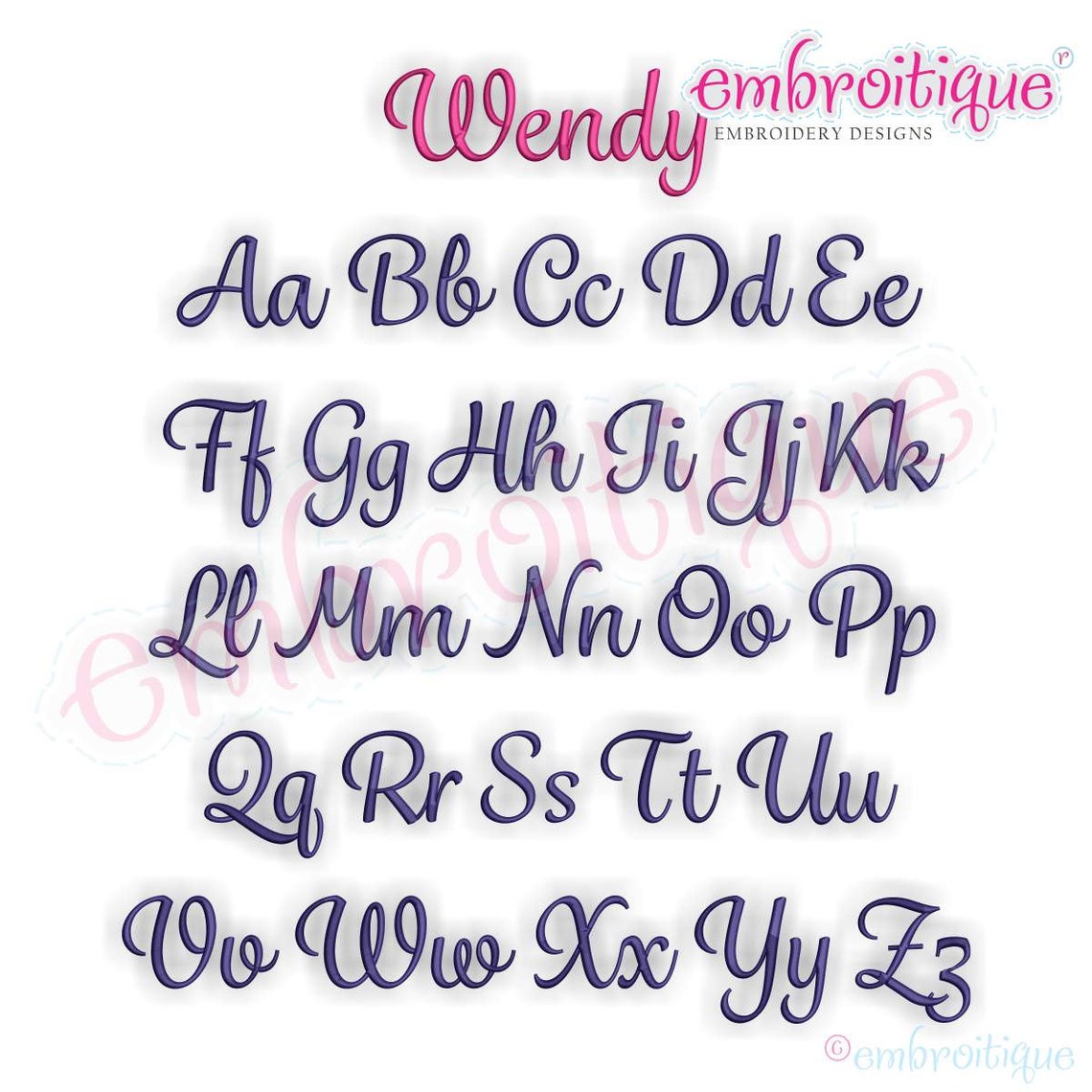 Wendy Script Font - Small - BX Format Included- Instant Download ...
