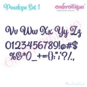 Penelope Basic Set 1 - Calligraphy Script Monogram Alphabet Font F ...