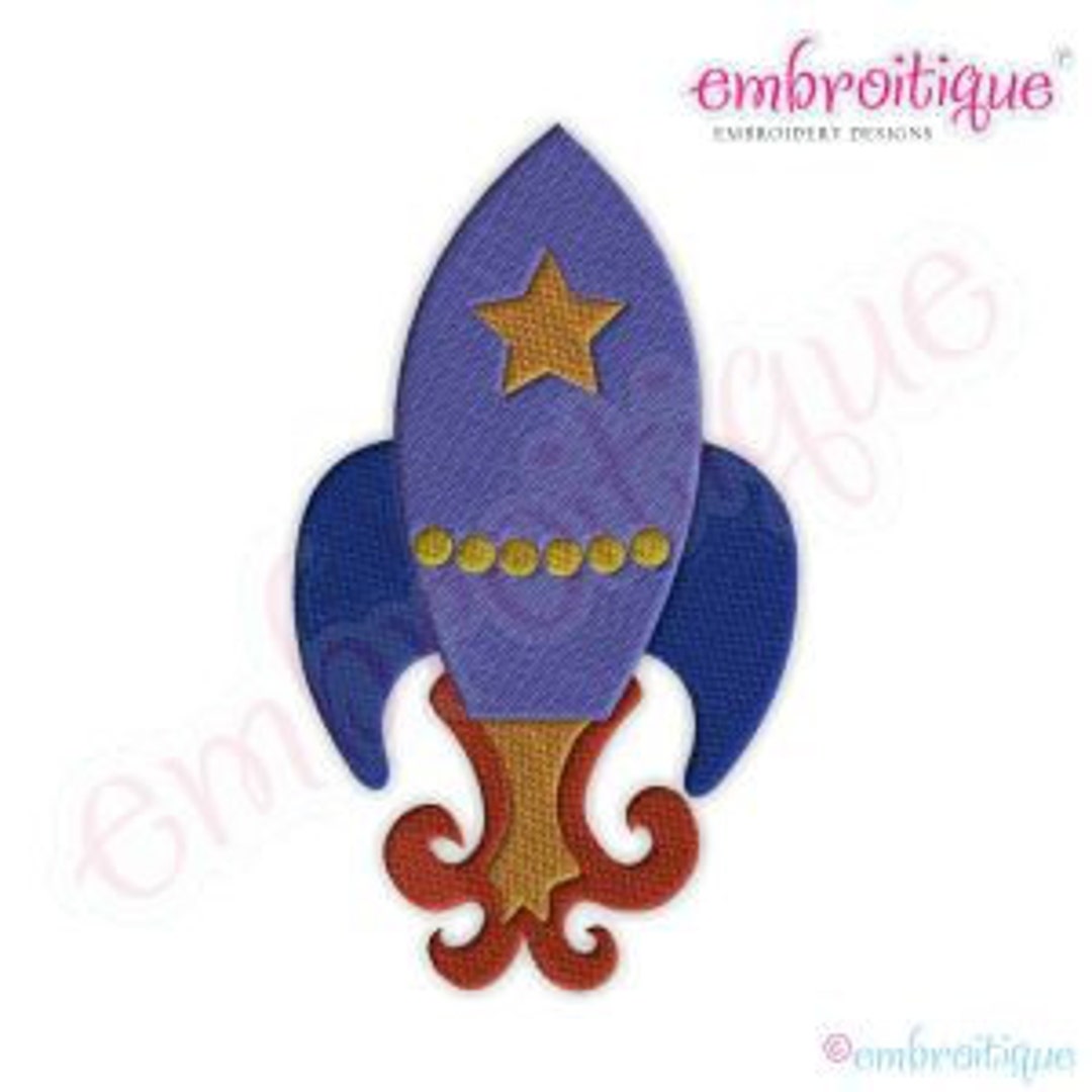 Rocketship Filled- Instant Email Delivery Download Machine Embroidery ...