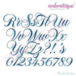 Emily Monogram Set - Medium- - Machine Embroidery Font Alphabet Letters ...