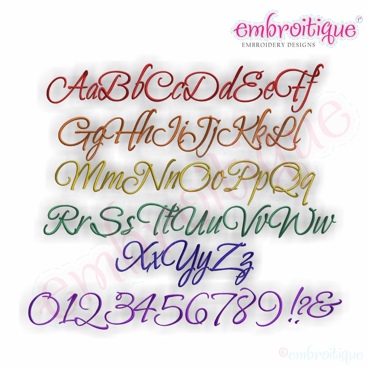 Thatcher Script Monogram Set- Large- Machine Embroidery Font Alphabet ...