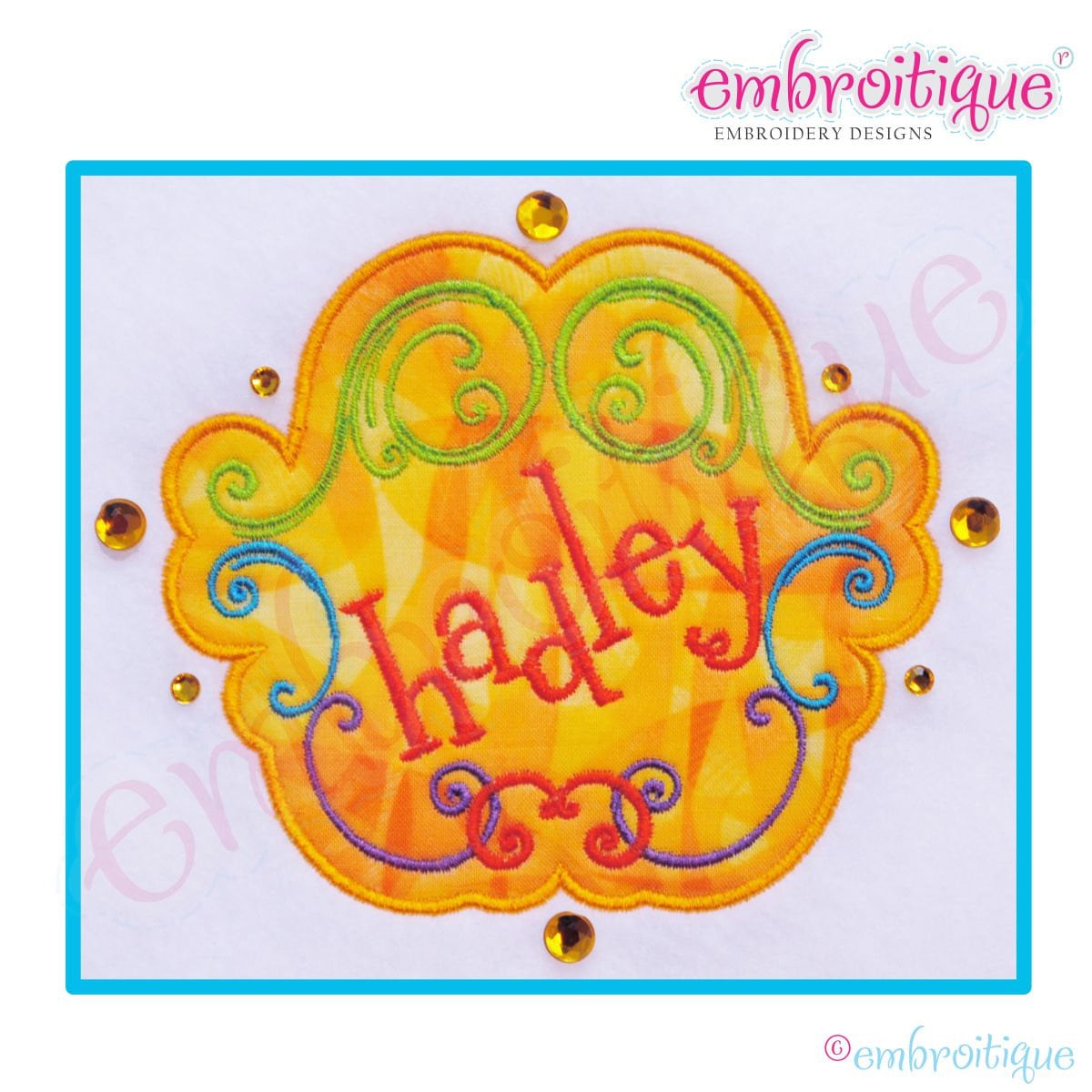 Hadley Applique Font Frame Small Instant Download digital | Etsy